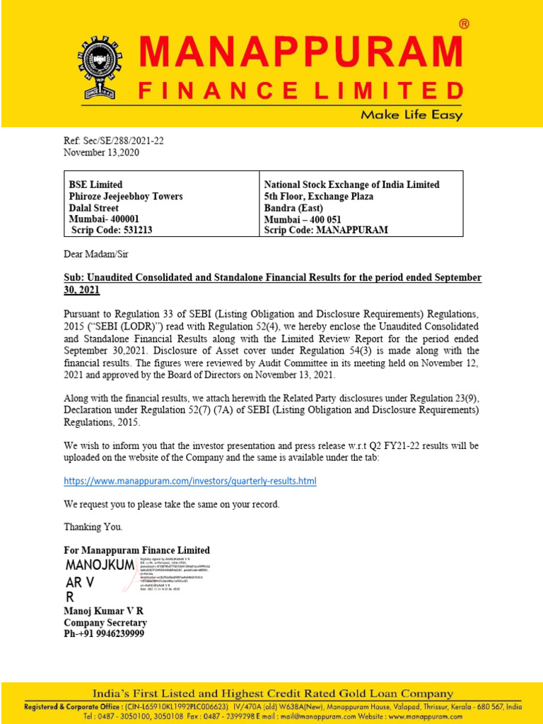 Q2 FY 2021-22 Result | PDF | Debt | Securitization