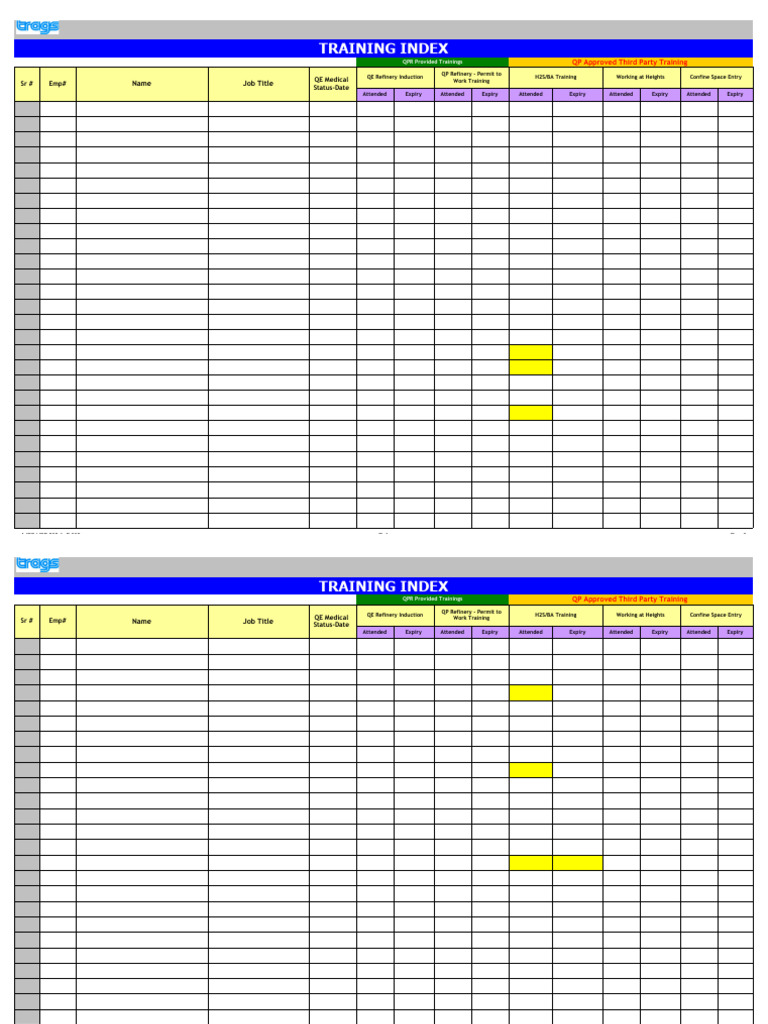 HSE Training Index for QE Refinery | PDF | Human Resources | Safety