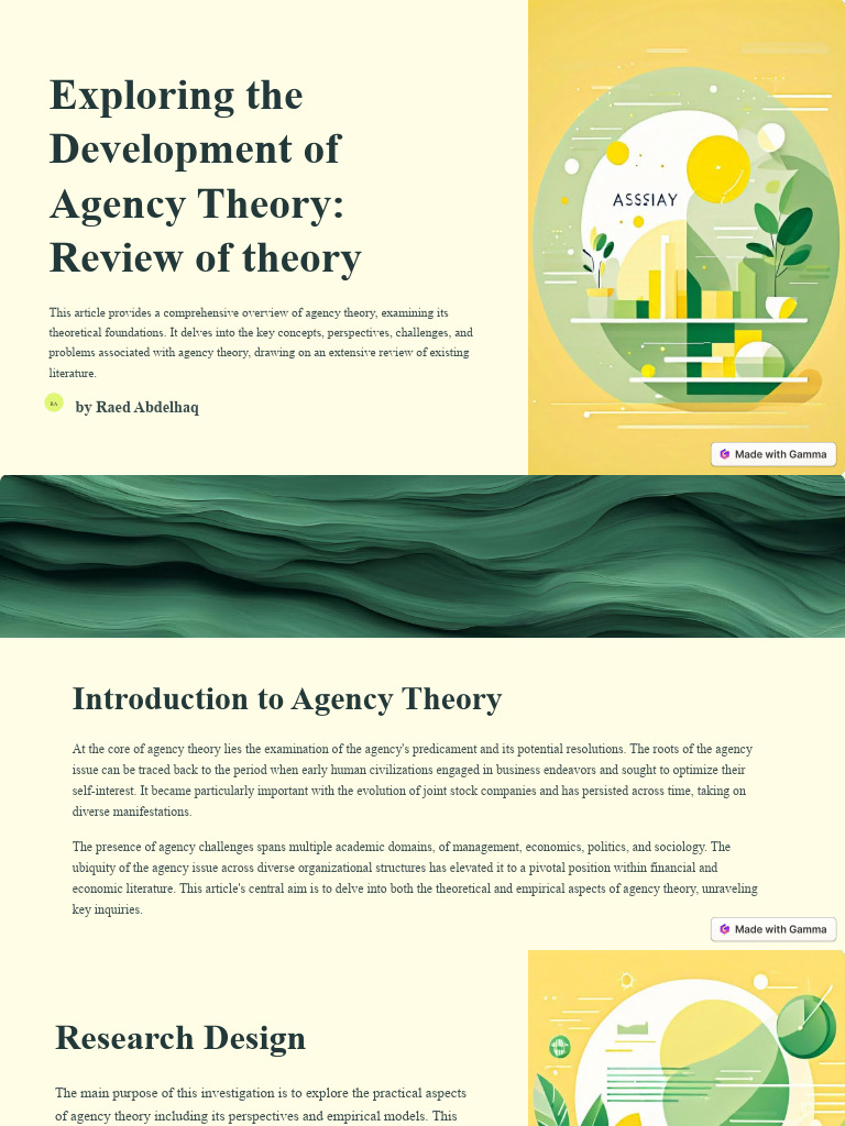 Exploring-the-Development-of-Agency-Theory-Review-of-theory | PDF ...