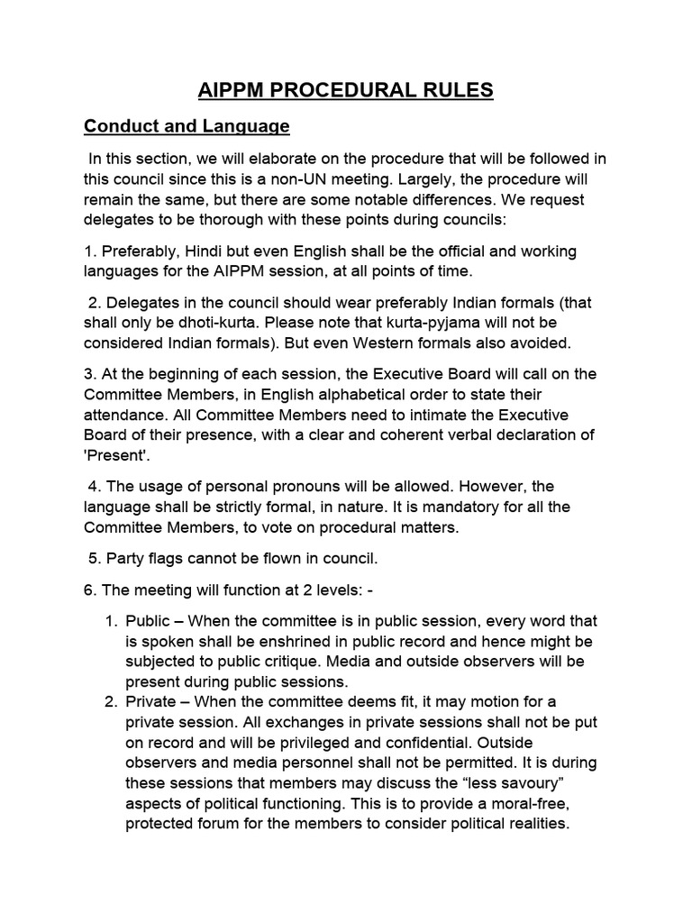 Aippm Procedural Rules | PDF