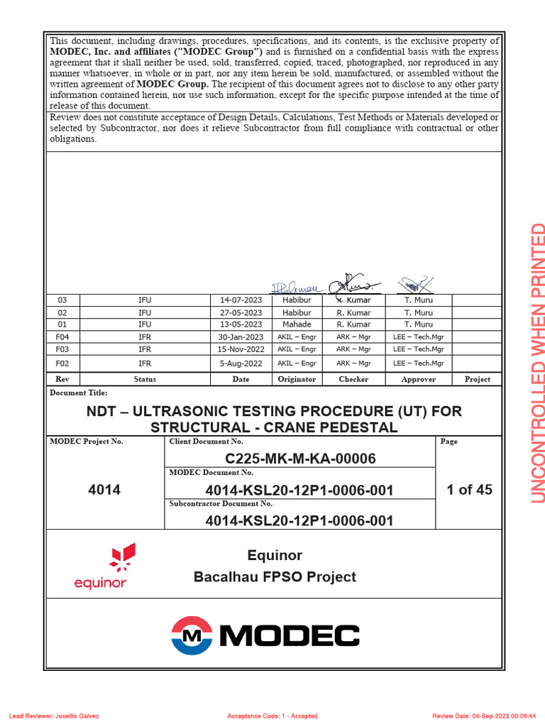 4014-KSL20-12P1-0006-001 Ndt-Ut Procedure For Structural - Crane ...