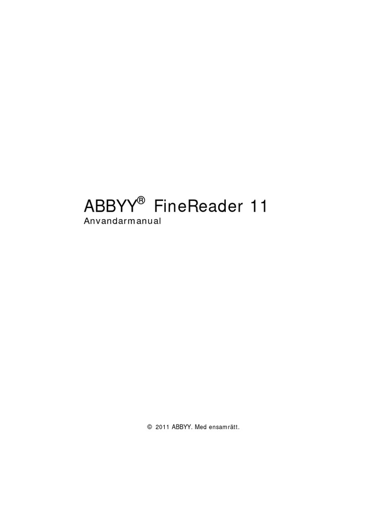 ABBYY Fine Reader Guide - Swedish | PDF