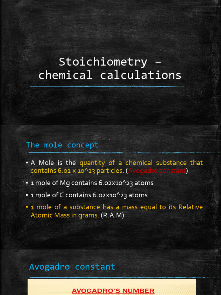 Stoichiometry+-+chemical+calculations Until+Concentration | PDF | Mole ...