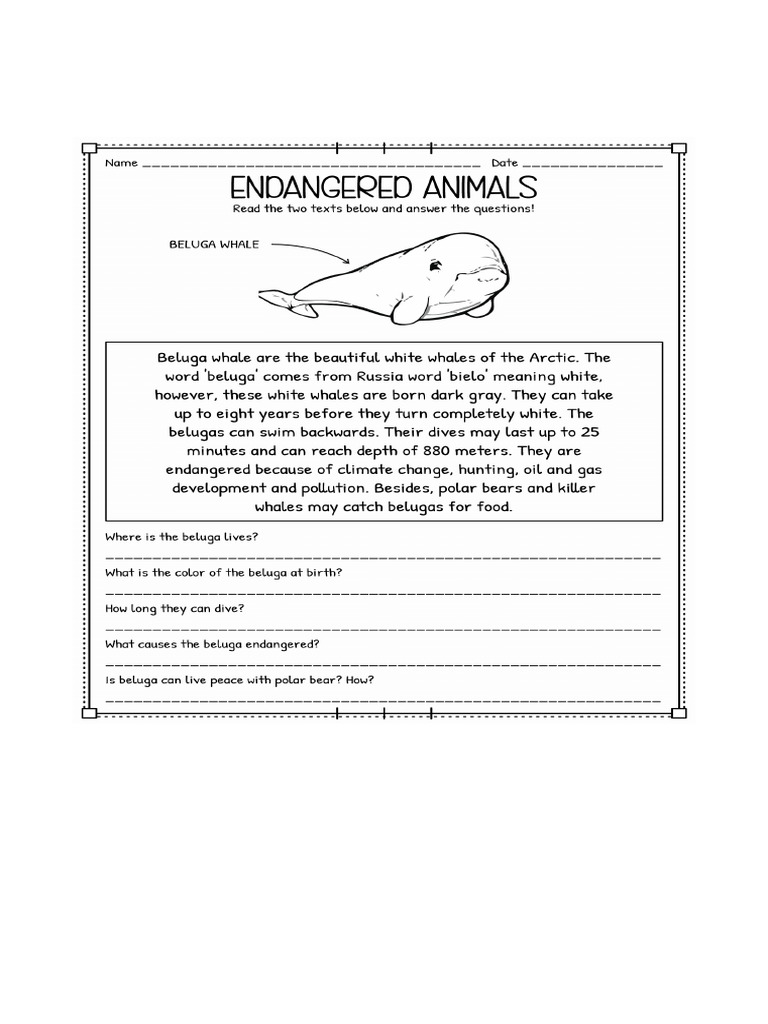 Endangered Animals Worksheets - 154004.png | PDF