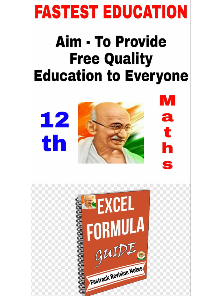 Revision Notes Chapterwise Formula 12th Maths by FASTEST EDUCATION | PDF