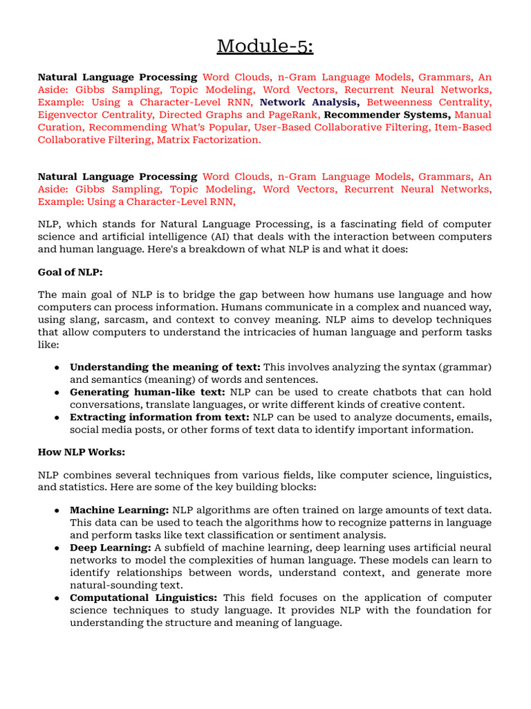 Module-5:: Network Analysis | PDF | Phrase | Parsing