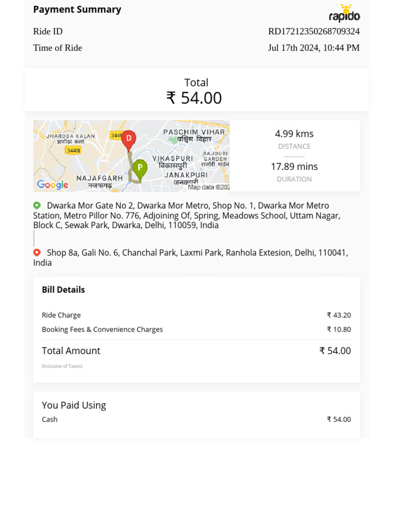 Delhi Ride Invoice Summary | PDF | Invoice | Taxation