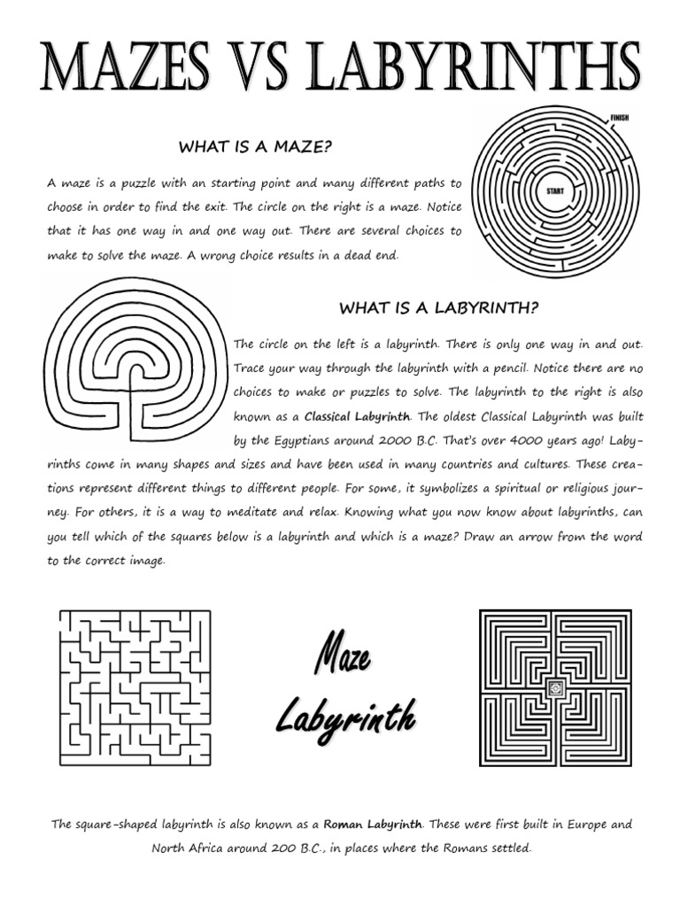 Mazes Vs Labyrinths2 | PDF | Labyrinth | Maze