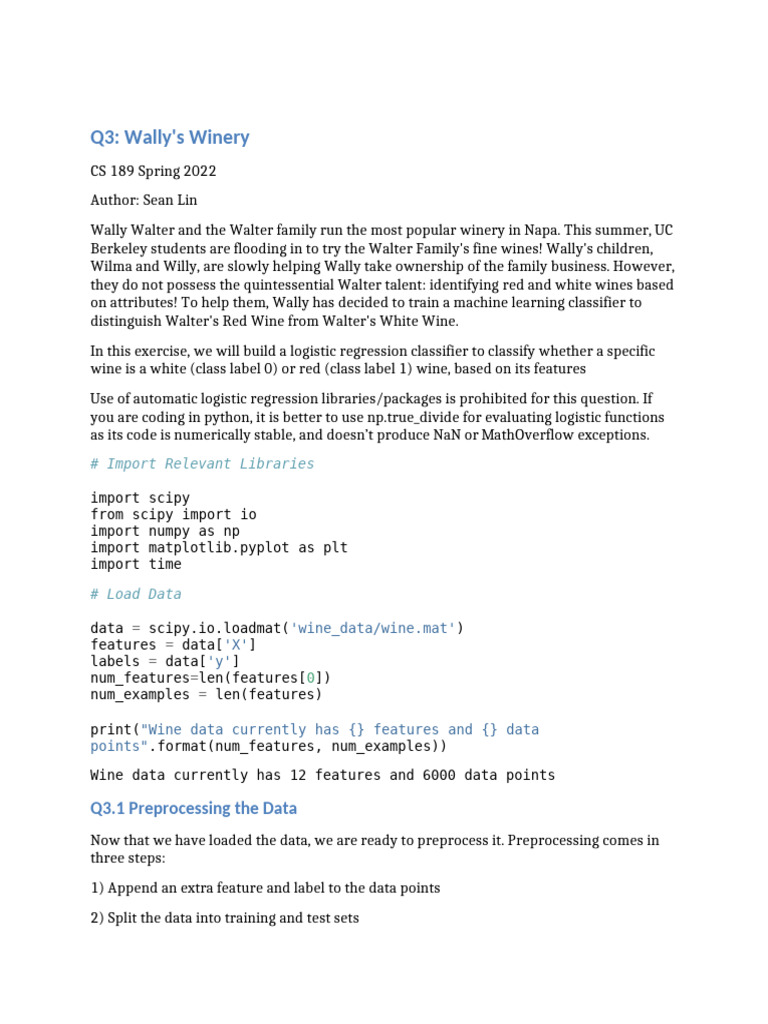 Wine Classification | PDF | Logistic Regression | Applied Mathematics