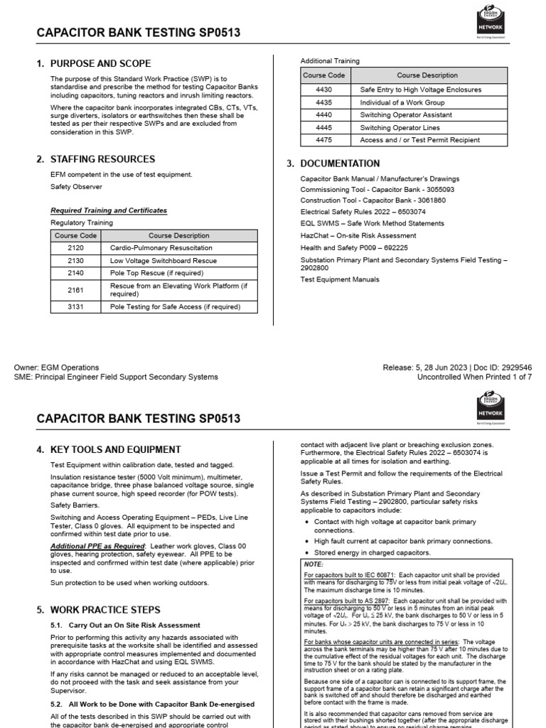 Capacitor Bank Testing 2929546 | PDF | Capacitor | Inductor