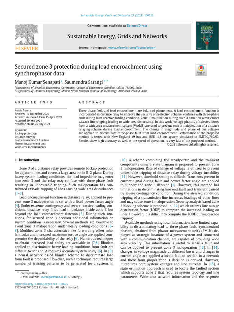Secured Z3 Prot During Load Encroachment | PDF | Electrical Impedance ...