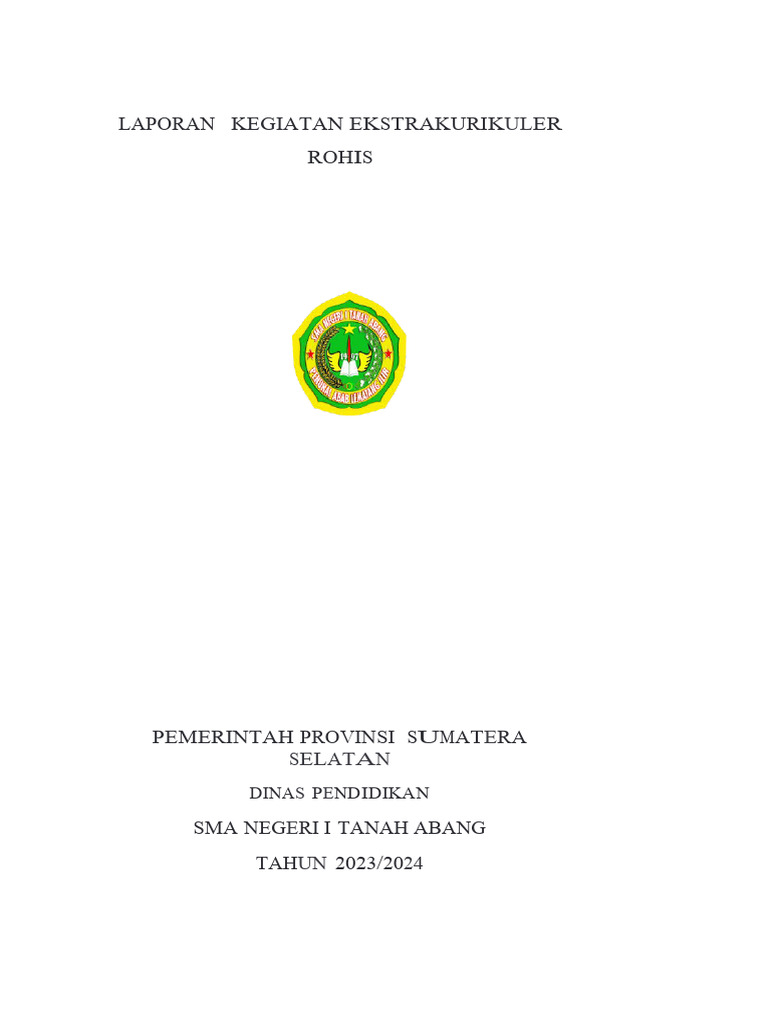 Contoh Laporan Eskul Rohis | PDF