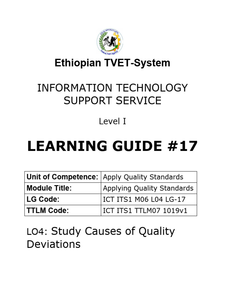 Learning Guide #17: Ethiopian TVET-System | PDF | Patient Safety | Risk