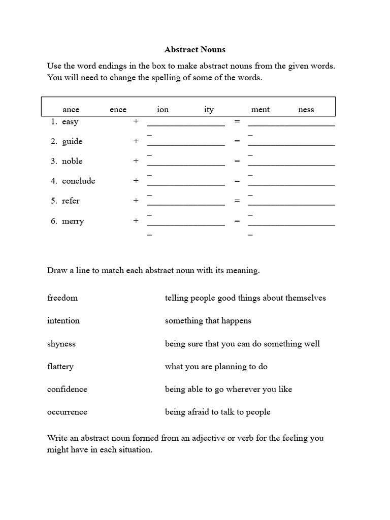Abstract Nouns | PDF | Linguistic Morphology | Linguistics