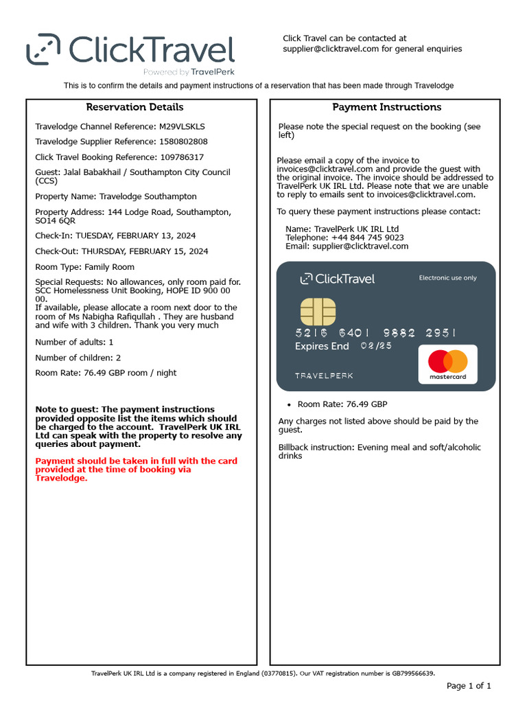 Hotel Instructions 109786317 | PDF | Invoice