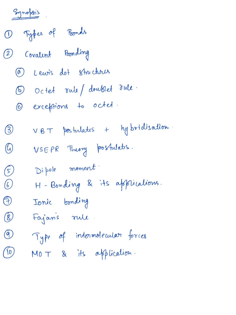 Chemical Bonding Notes | PDF | Chemical Bond | Covalent Bond