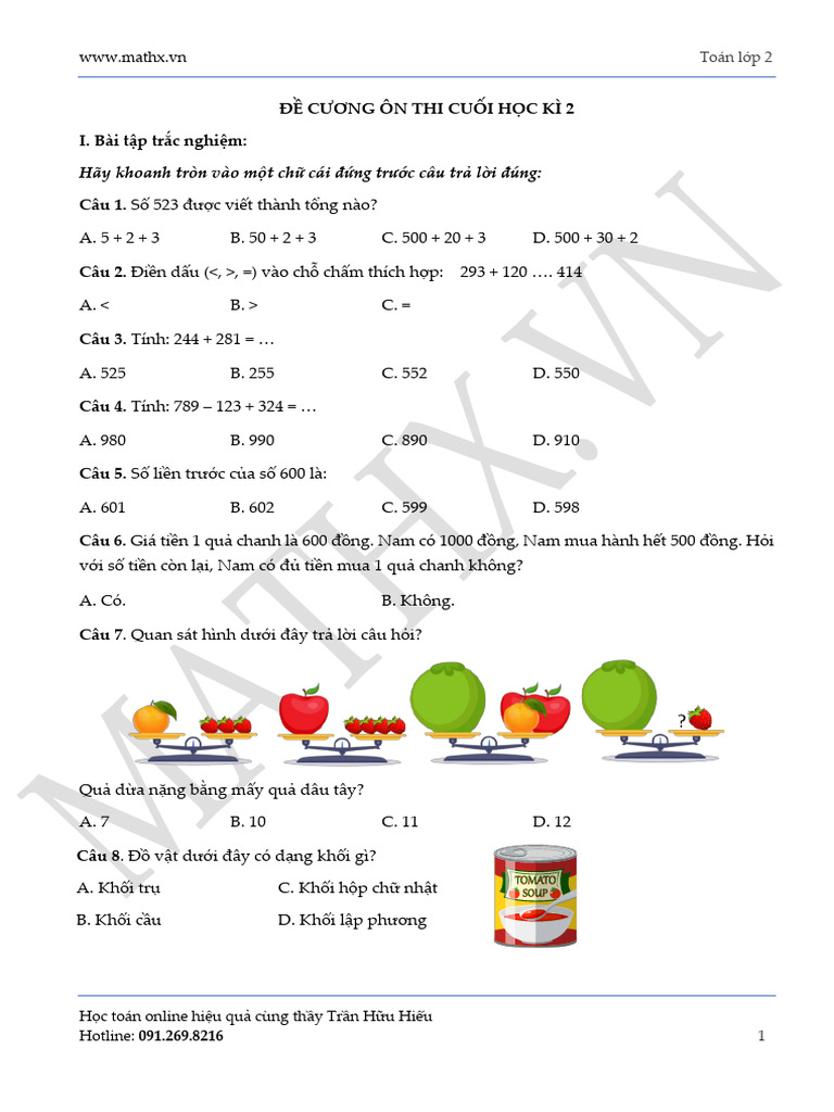 Đề Cương Ôn Thi Cuối Kì 2 Lớp 2_ctst | PDF