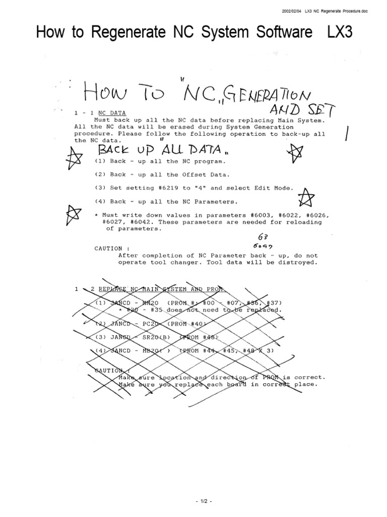LX3 NC Regenerate Procedure | PDF