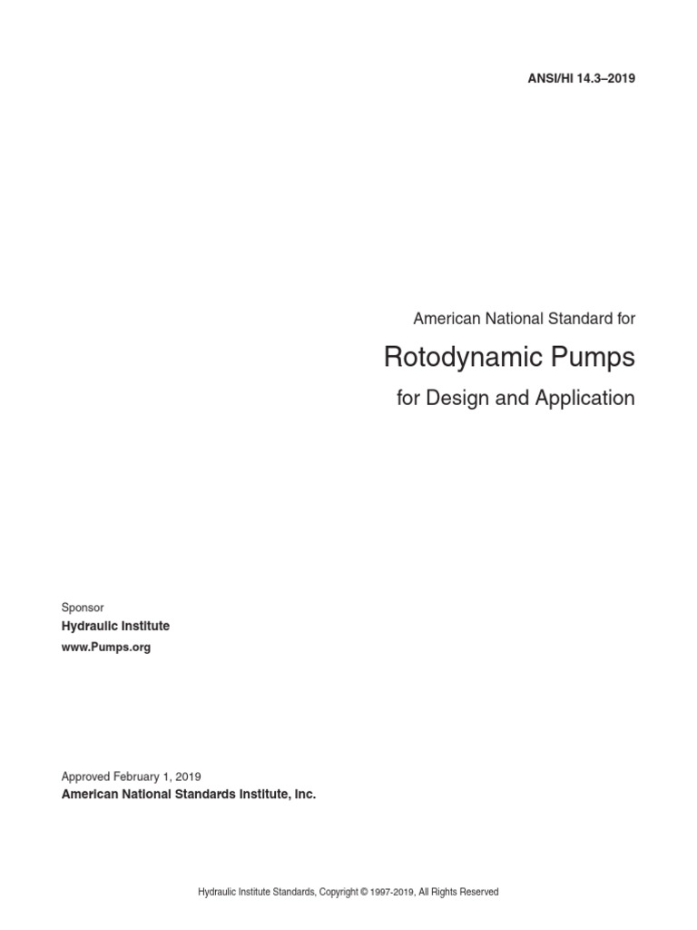 Ansi Hi 14.3-2019 | PDF | Mechanical Engineering | Continuum Mechanics