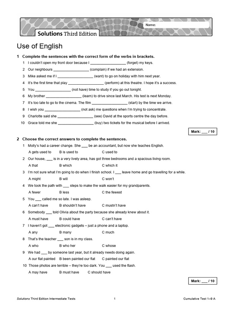 9a Exam Use-Of-English | PDF