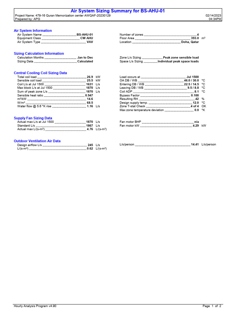BS-AHU-01 | Download Free PDF | Building | Home Appliance