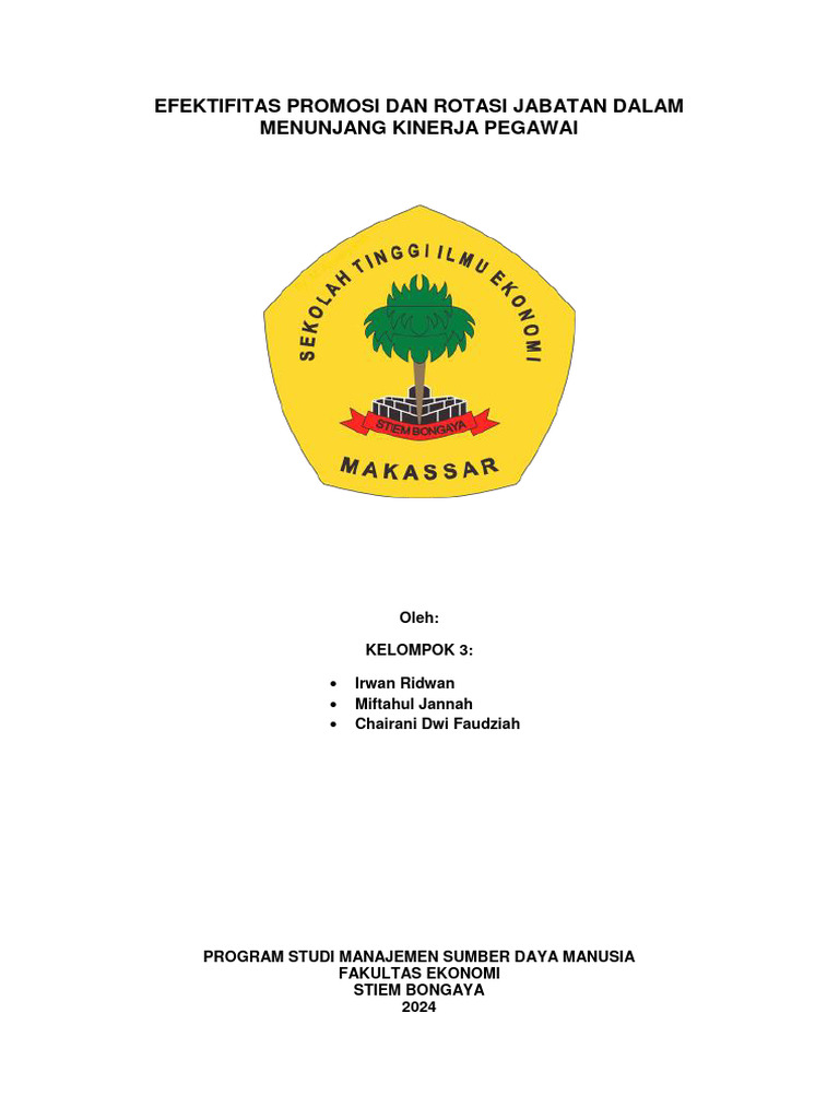 Kel 3 MSDM EFEKTIFITAS PROMOSI DAN ROTASI JABATAN DALAM MENUNJANG | PDF