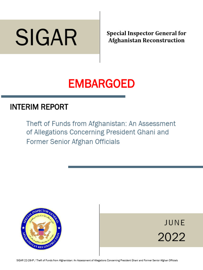 Assessment of Afghan Fund Theft Allegations | PDF | Afghanistan ...
