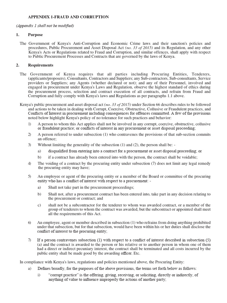 Appendix 1 | Download Free PDF | Procurement | Corruption