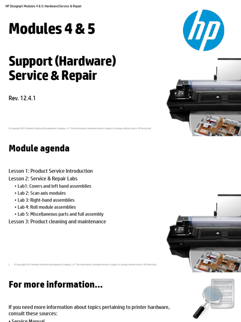 Module 4a - Support (Hardware) Service & Repair - T100 T500 | PDF | Hewlett Packard | Printer ...
