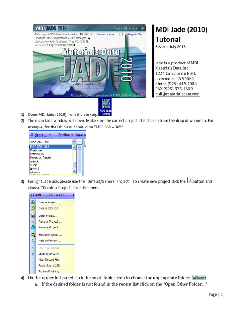 MDI Jade Software User Guide | PDF | Computer File | Menu (Computing)