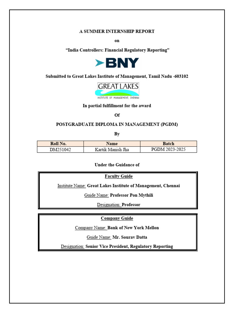 Internship Report - DM251042 - Kartik Jha | PDF | Mentorship | Artificial Intelligence