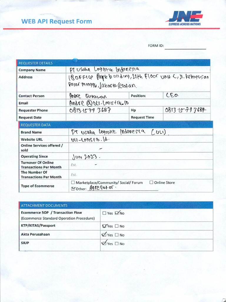 Jne - Uli - 0001 | PDF