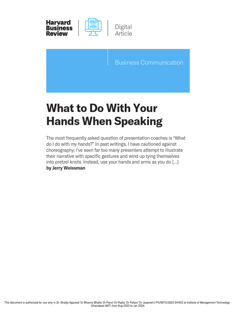 Harvard business communication | PDF