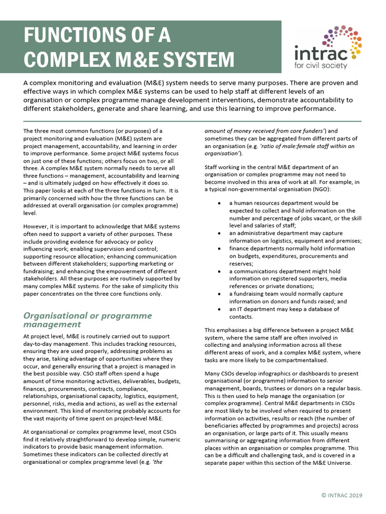7.functions of A Complex ME System | PDF | Accountability | Evaluation