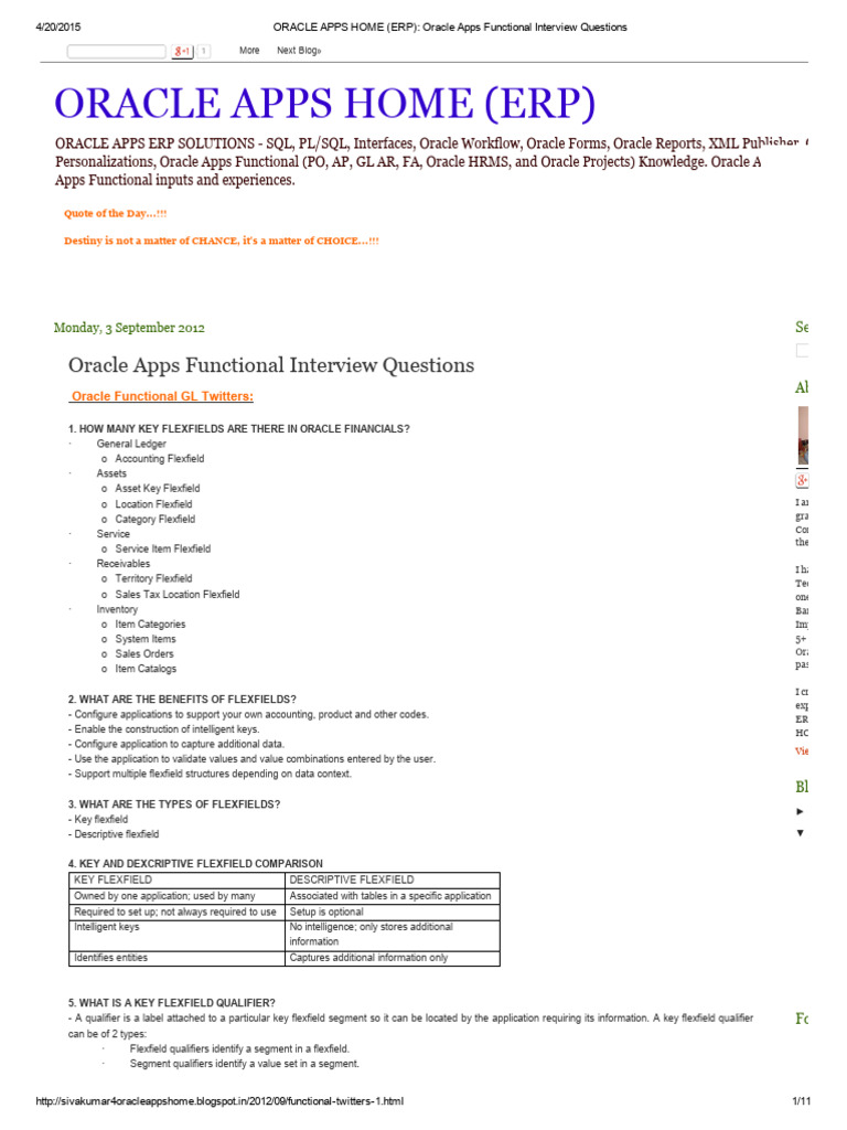 Oracle Apps Functional Interview Guide | PDF | Debits And Credits ...