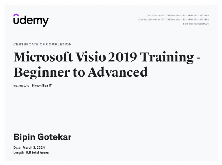 MS Visio 2019 Certificate | PDF