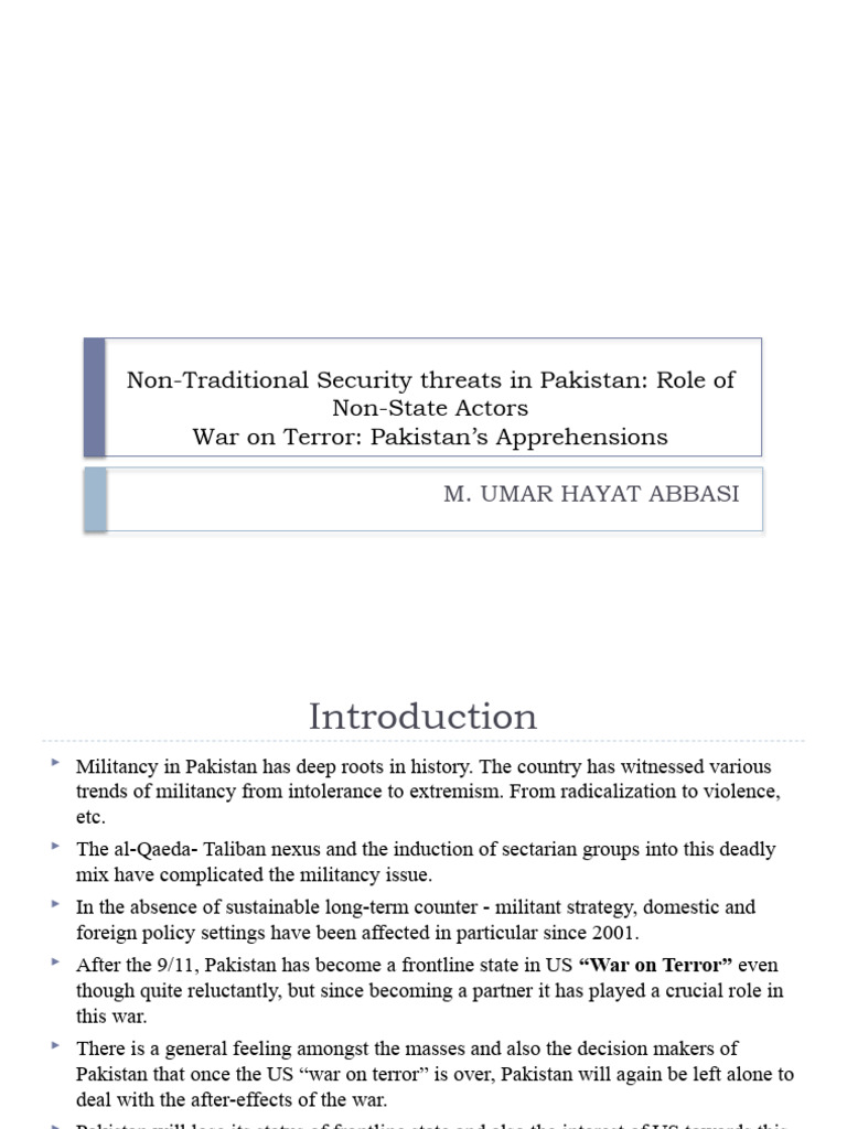 Non Traditional Security Threats in Pakistan (War On Terror) | PDF | Al ...