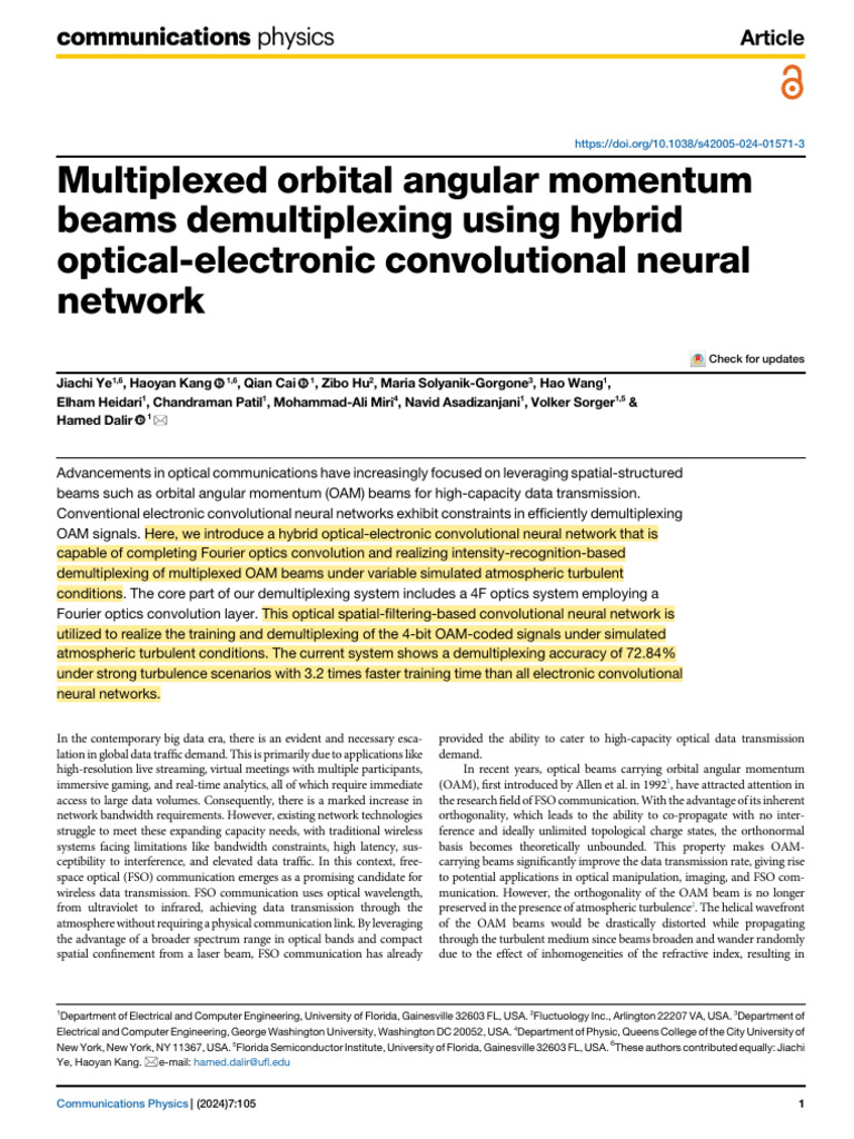 2024multiplexed Oam Beams Demultiplexing Using Hybrid Optical