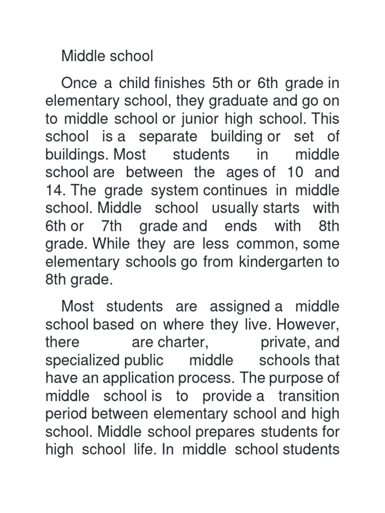Middle School | PDF