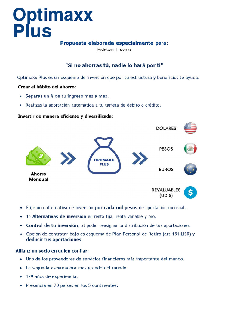 Optimax Plus Propuesta | PDF