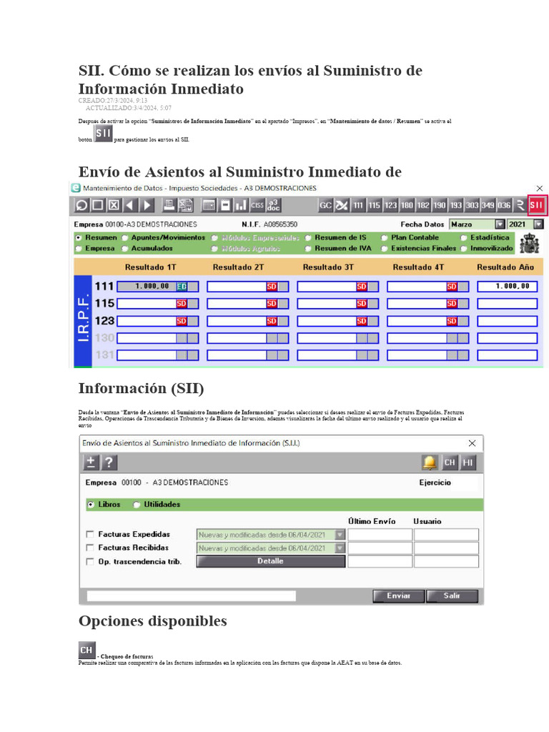 A3 Envio en Sii | PDF | Factura | Informática