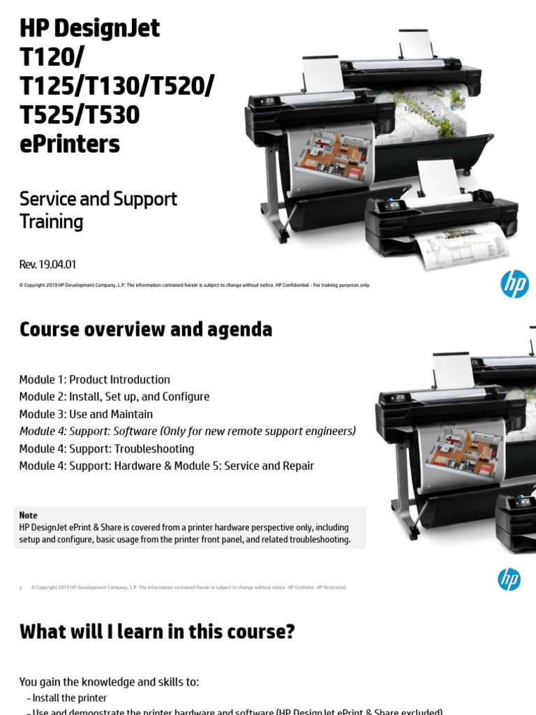 HP DesignJet ePrinter Training Guide | PDF | Printer (Computing ...