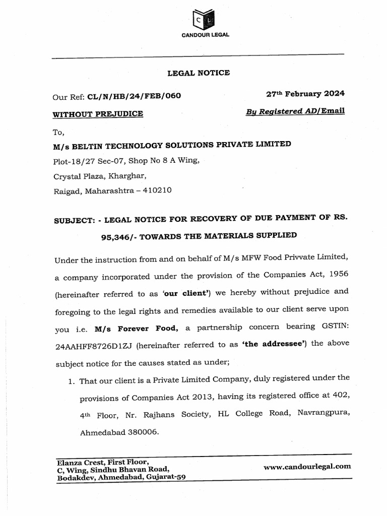 Beltin Legla Notice | PDF