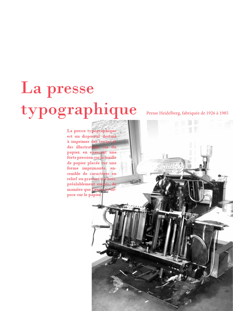 Presse typographique : fonctionnement et techniques | PDF | Typographie ...