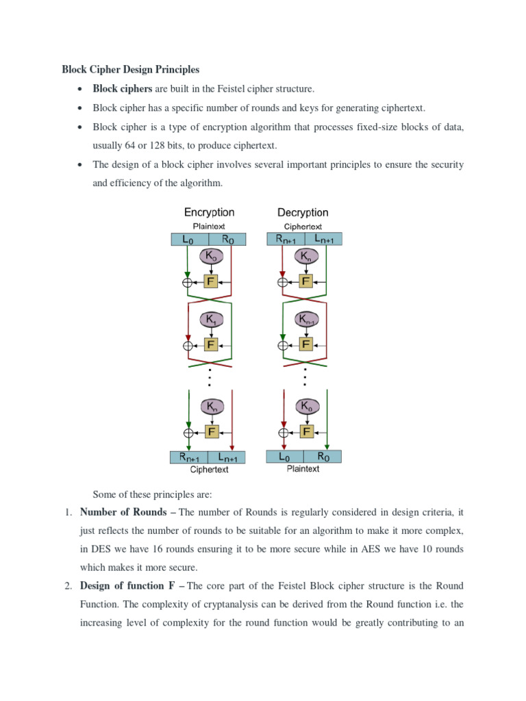 Block Cipher Design Principles | PDF | Encryption | Cryptography