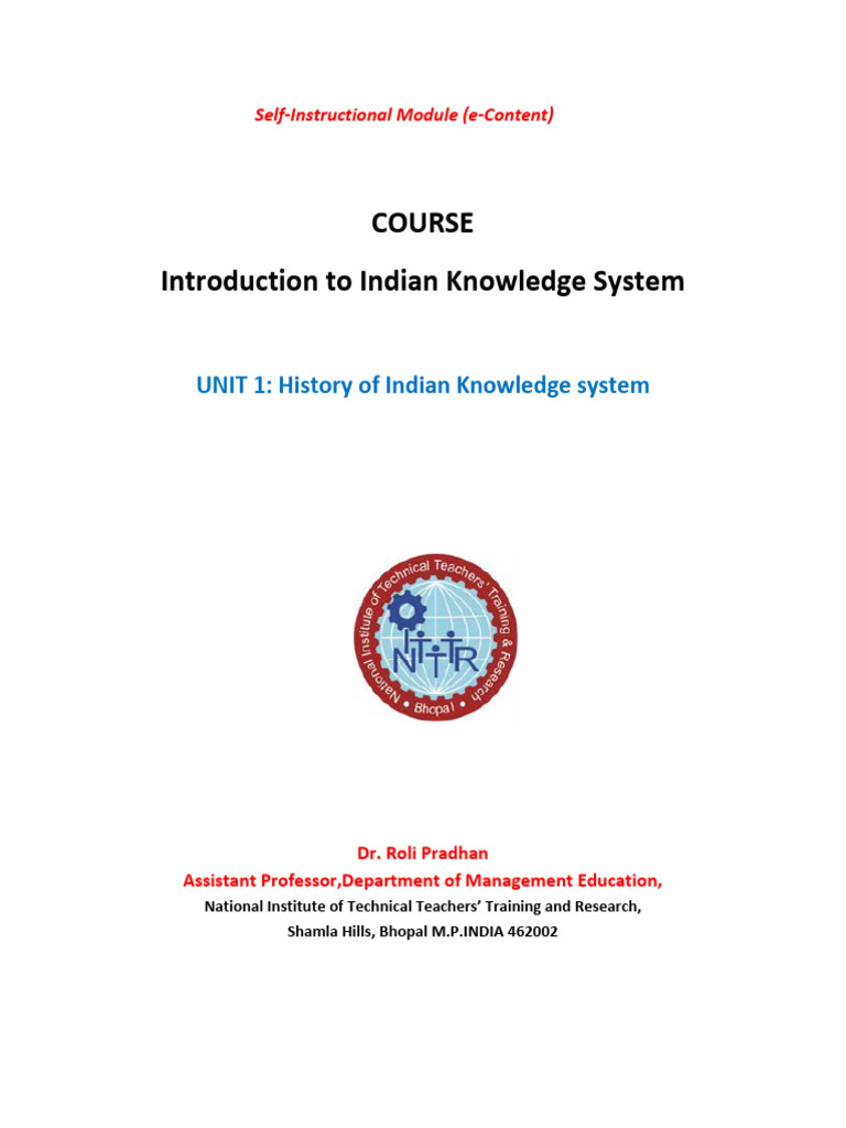 1.1 Genesis of Bhartiya Knowledge System | PDF | South India | Indian ...
