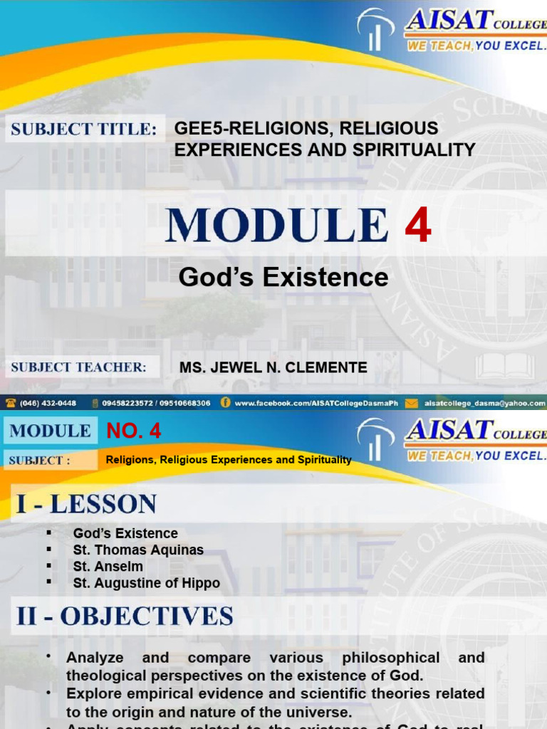 God's Existence: Philosophical Perspectives | PDF | Existence Of God | God