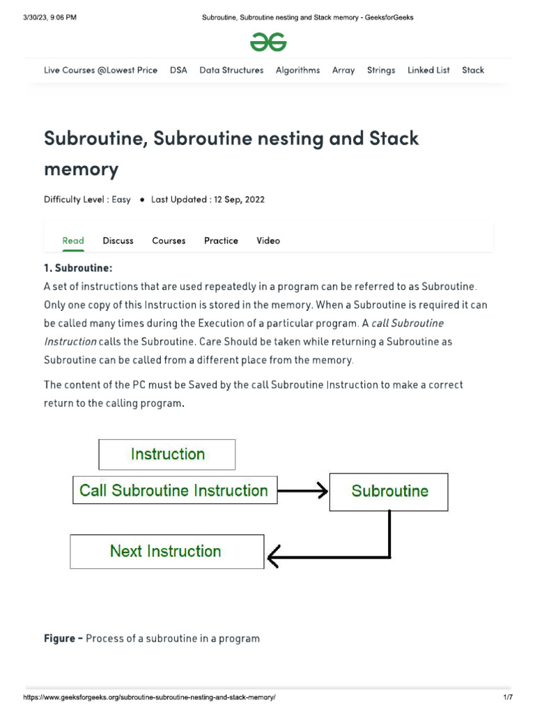 Stack and Subroutines | PDF Stack and Subroutines | PDF