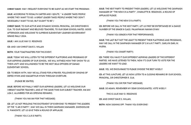 Selg Script Emcee | PDF