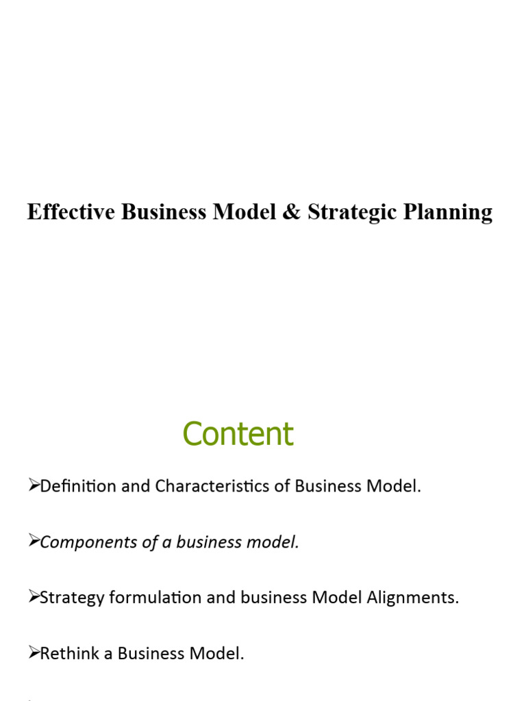 Business Model-Strategic Planning | PDF | Business Model | Business ...